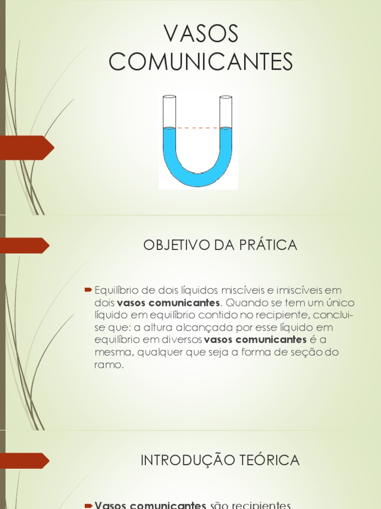 Vasos Comunicantes 1 | PDF | Flutuabilidade | Pressão