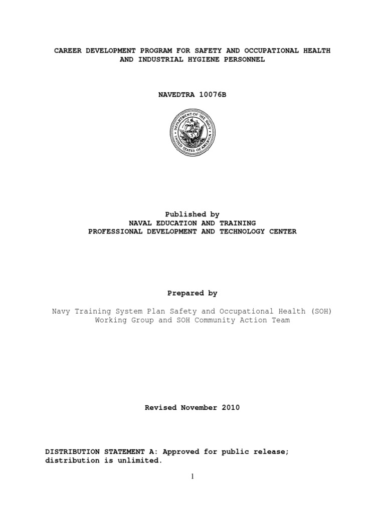 Navy Training System Plan Safety and Occupational Health (SOH) Working ...