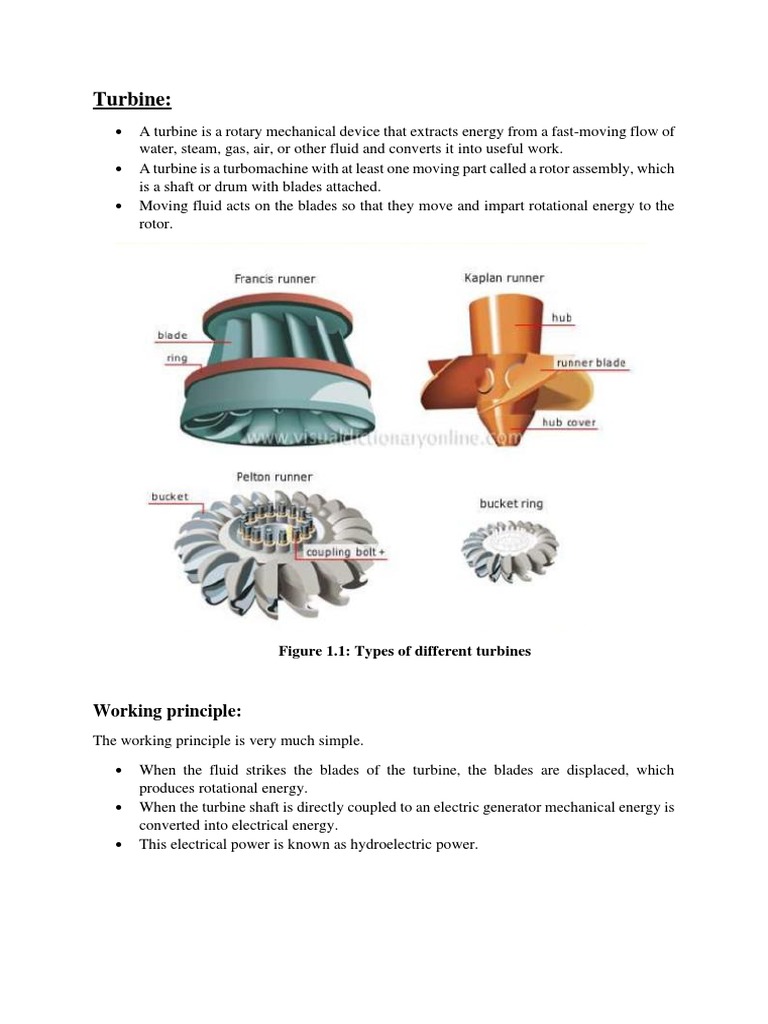 Turbine:: Working Principle | Download Free PDF | Turbine | Gas Turbine