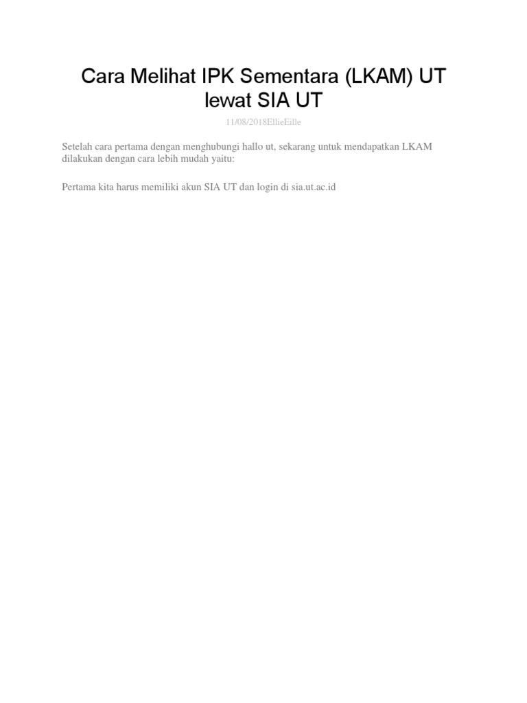 Cara Melihat IPK Sementara | PDF | Pengelolaan Keuangan & Uang