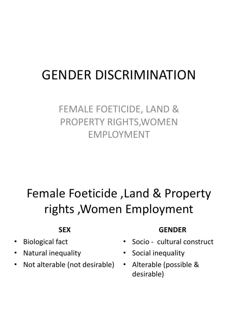 Gender Discrimination | Download Free PDF | Gender | Gender Studies