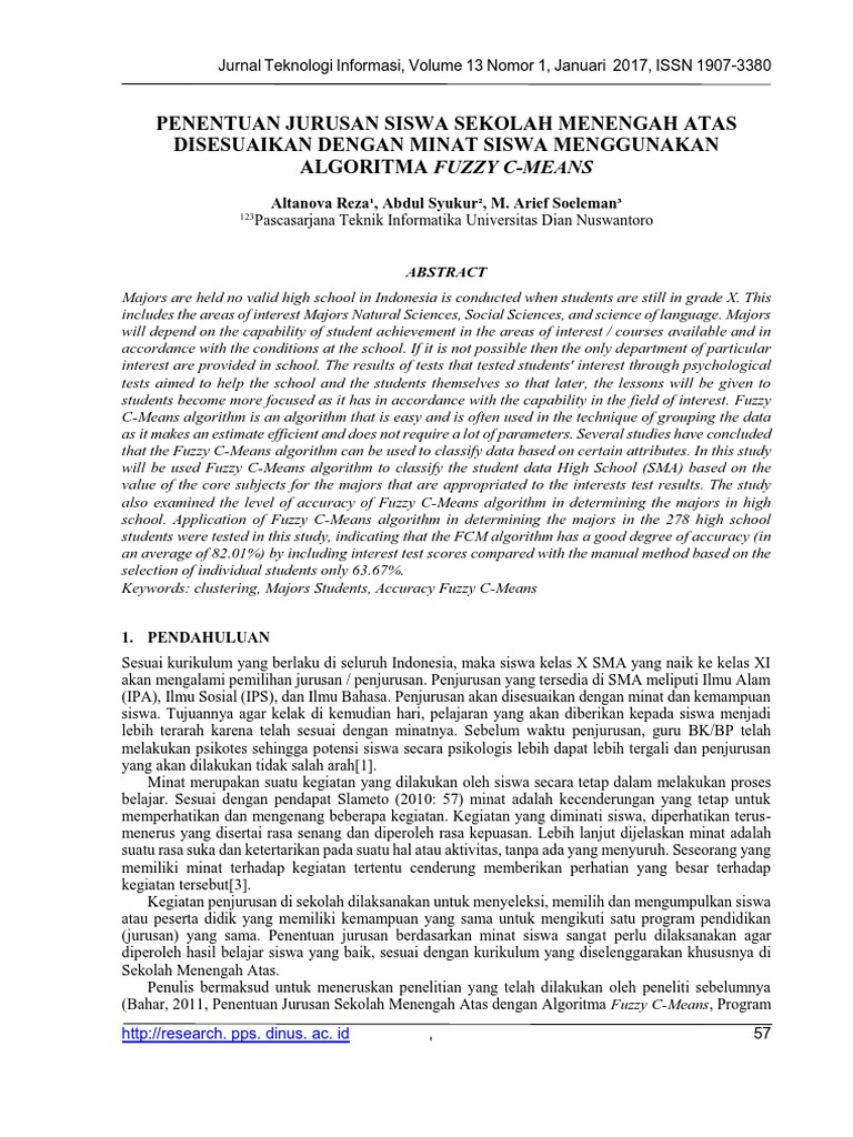 SMA Students' Major Selection | PDF | Cluster Analysis | Algorithms And ...