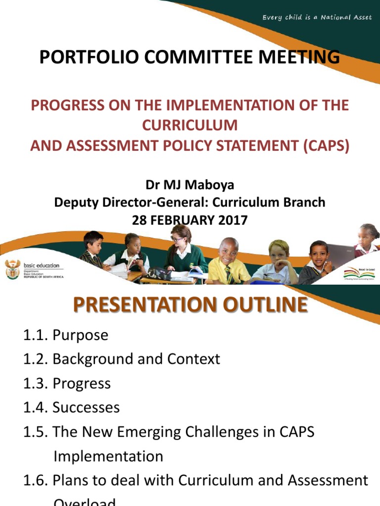 Progress on the Implementation of the Curriculum and Assessment Policy ...