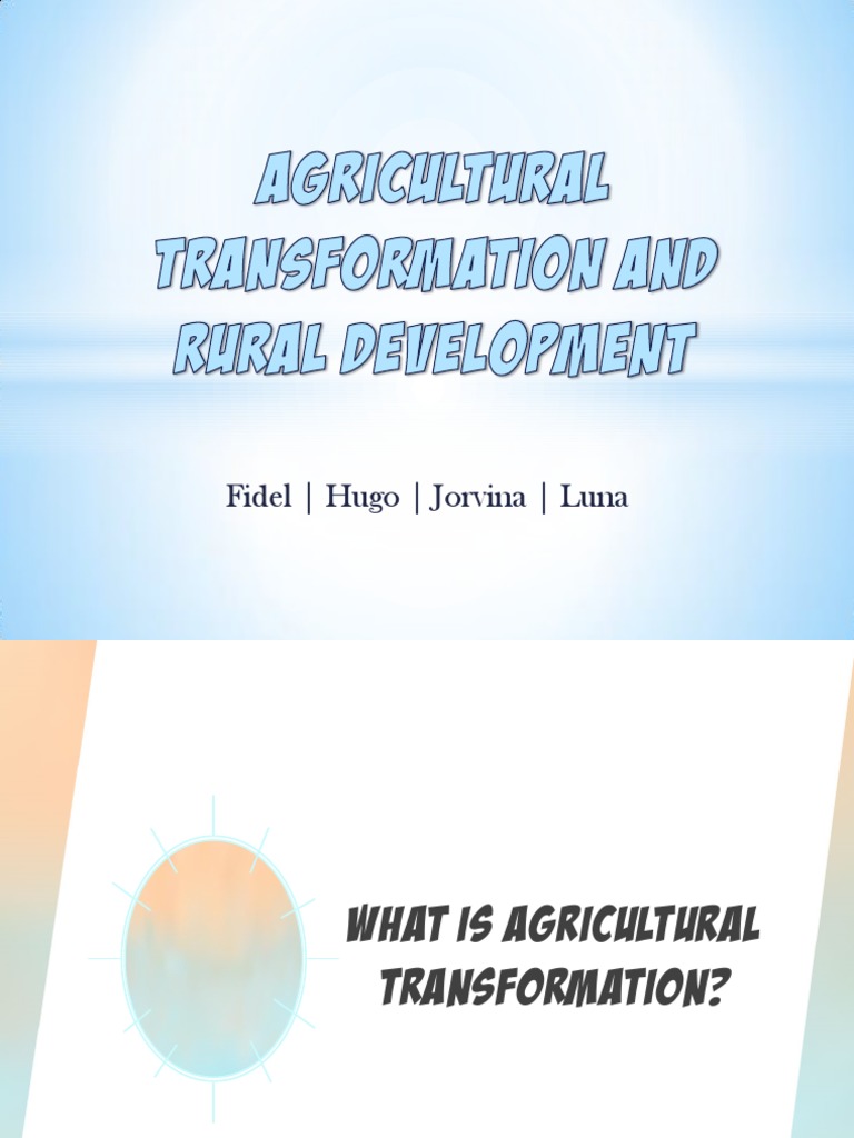 Agricultural Transformation and Rural Development1.1 | Download Free ...