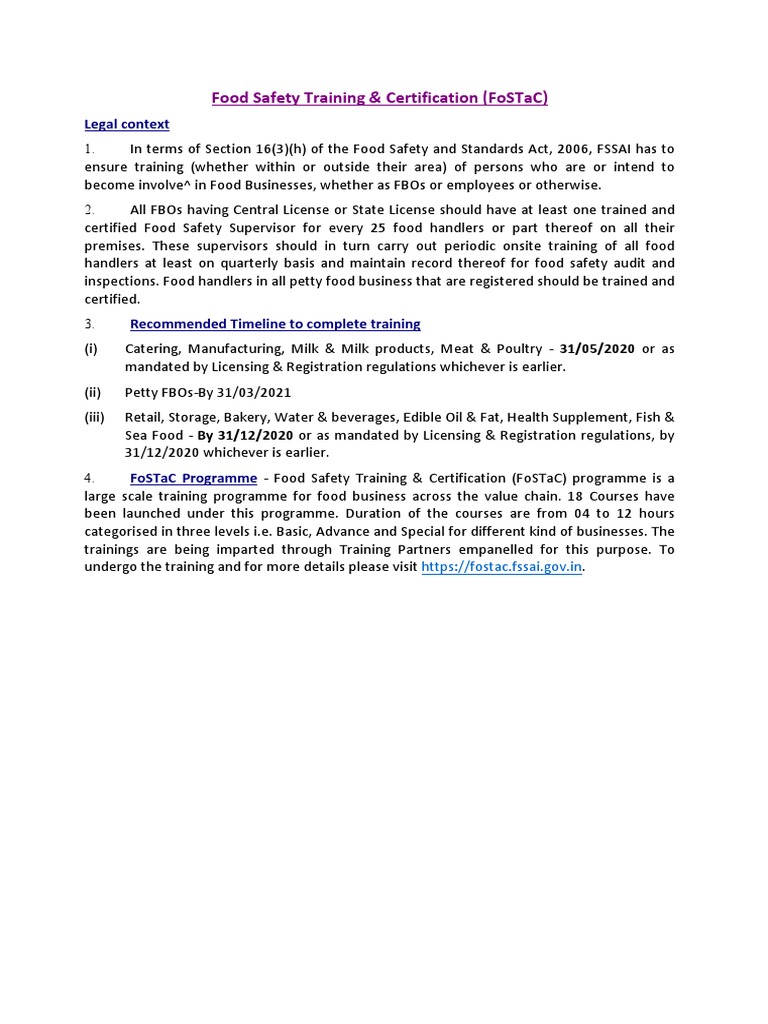 FoSTaC Training & Certification Guide | PDF
