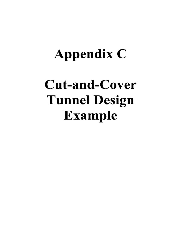 Cut and Cover Tunnel Design Example | PDF