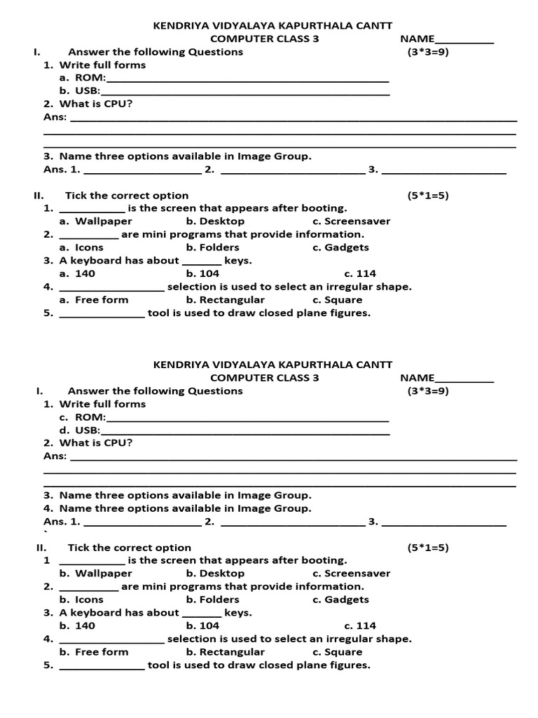 Computer Worksheet | PDF | Keyboard Shortcut | Computer Keyboard