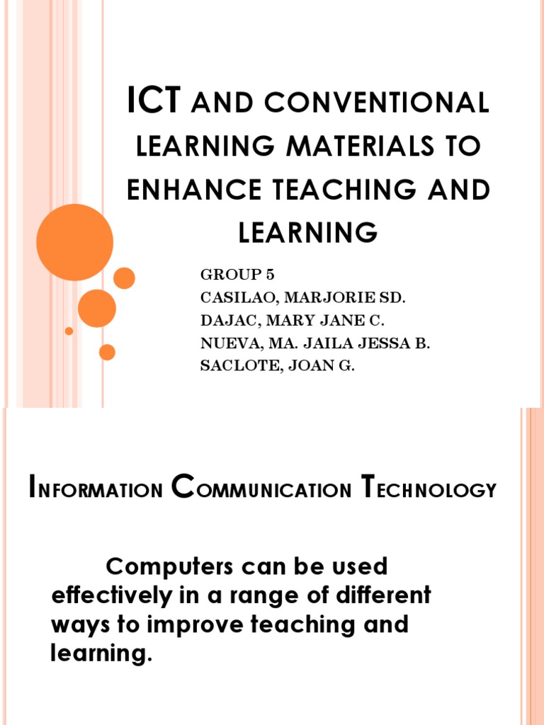 And Conventional Learning Materials To Enhance Teaching and Learning | PDF