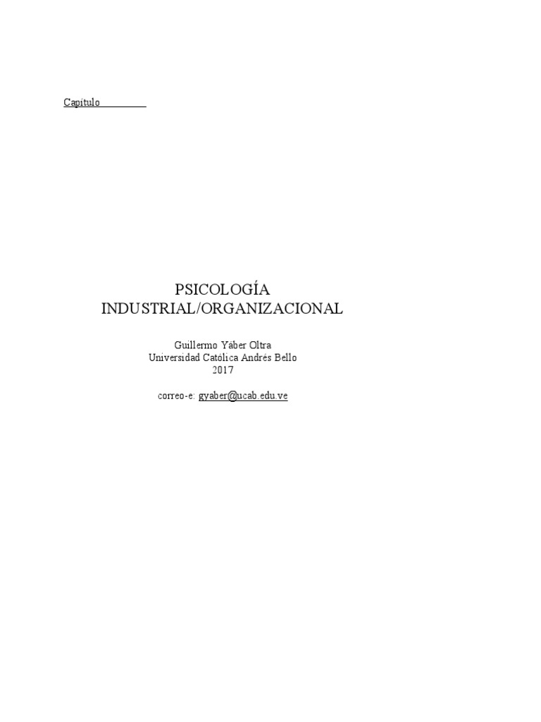 Psicolog I O | PDF | Psicología industrial y organizacional | Sicología