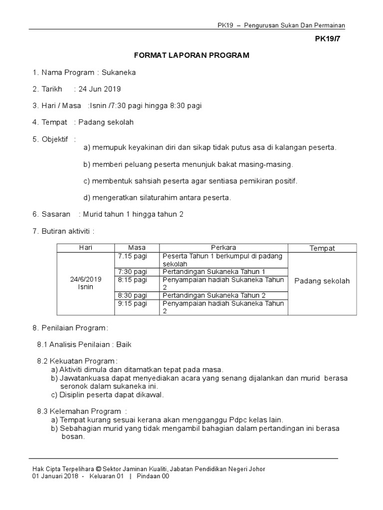 06-Laporan Sukaneka | PDF