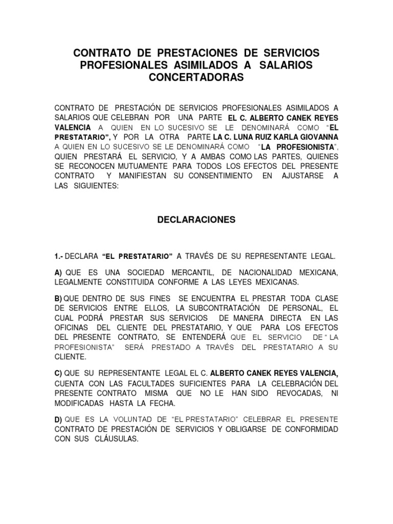 Machote de Contrato | PDF | Salario | Impuesto sobre la renta