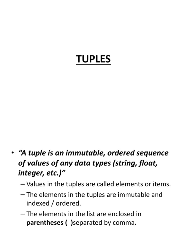TUPLES | PDF | Function (Mathematics) | Mathematical Concepts