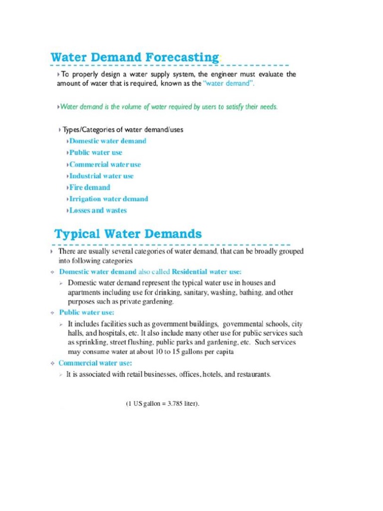 Water Demand | PDF | Demand | Water Supply