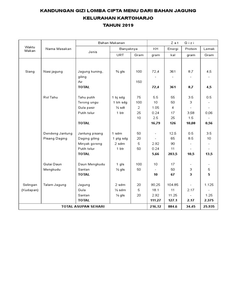 Formulir Recall 24 Jam Lengkap | PDF