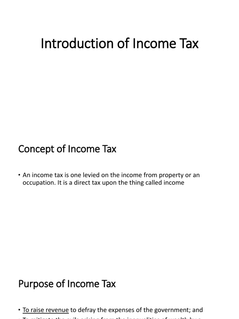 Introduction of Income Tax | PDF | Income Tax | Capital Gains Tax