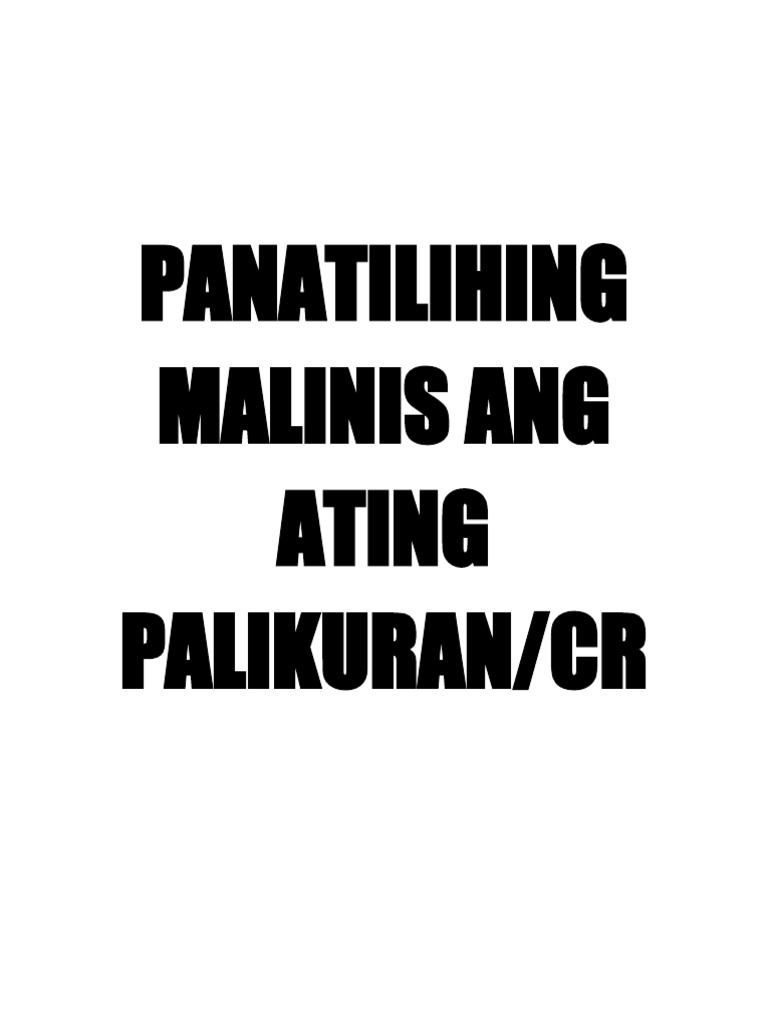 Panatilihing Malinis Ang Ating Palikuran | PDF