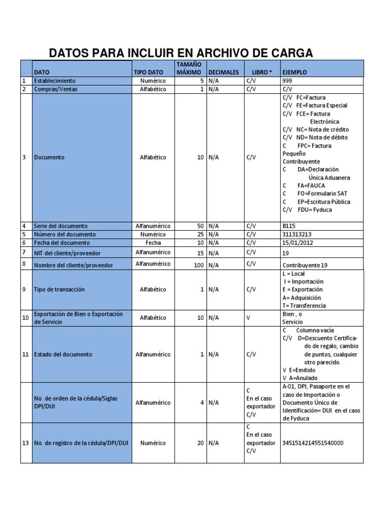 Datos A Incluir en Archivo de Carga Versión 1.1.6 | PDF | Tarjeta de débito | Informática