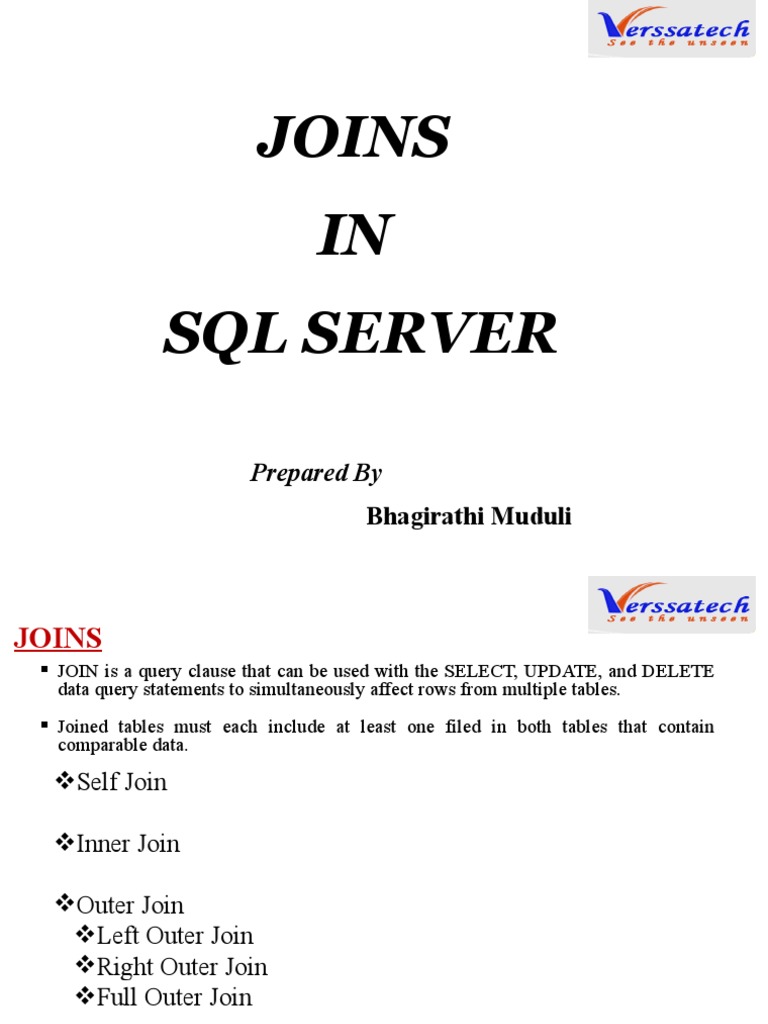 Joins in SQL Server | PDF | Computer Programming | Software Engineering Joins in SQL Server | PDF | Computer Programming | Software Engineering