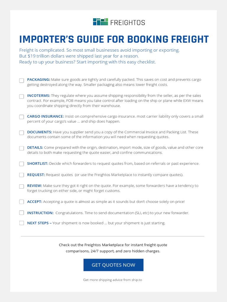 Importer'S Guide For Booking Freight: Packaging | Download Free PDF ...