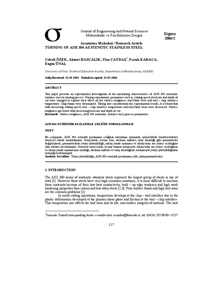 2006 - Özek Et Al. - University of Firat, Technical Education Faculty ...