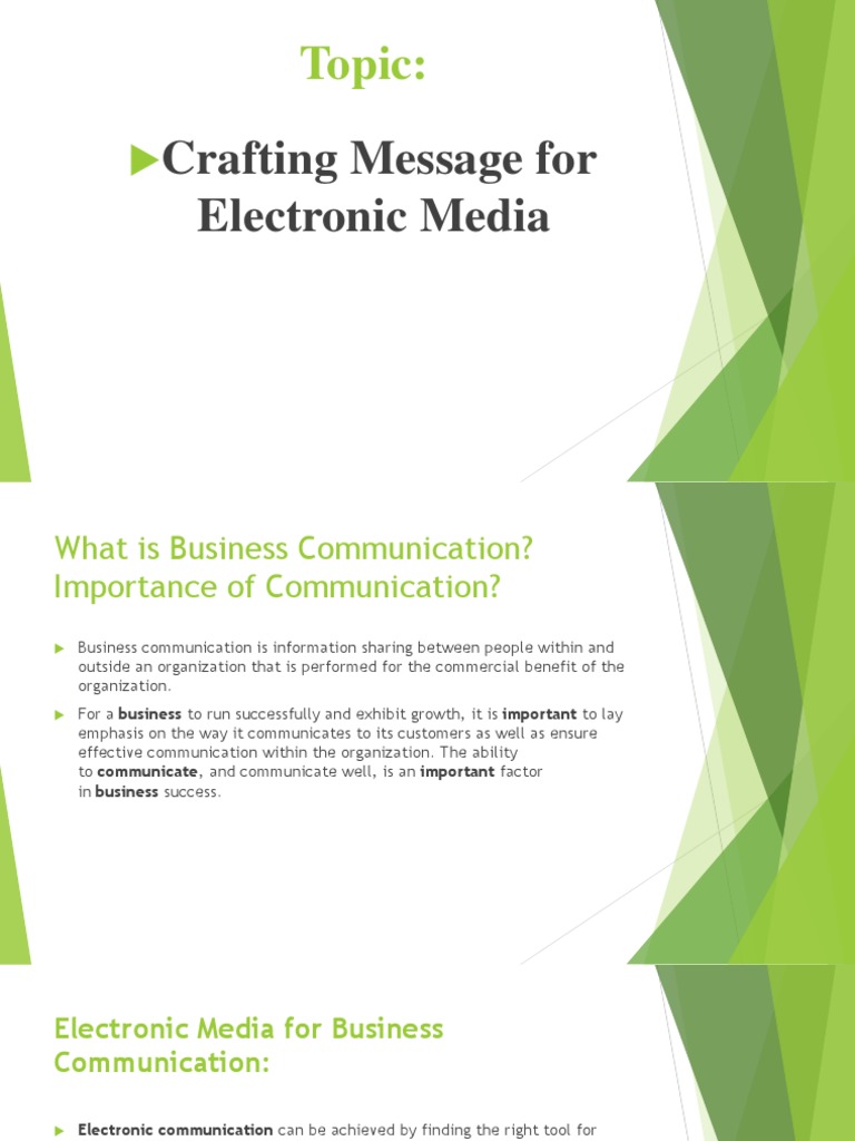Business Communication - Crafting Message for Electronic Media.pdf ...