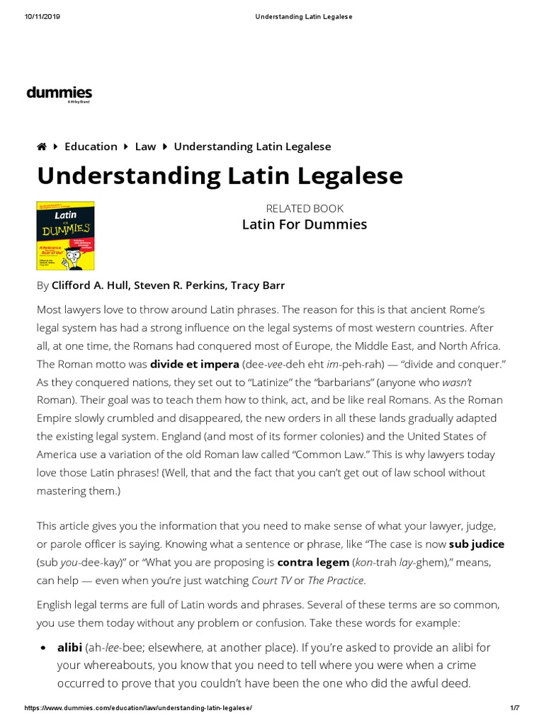 Understanding Latin Legalese | PDF | Latin | English Language