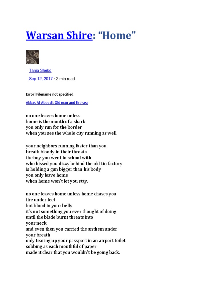 Warsan Shire:: "Home" | PDF | Violence