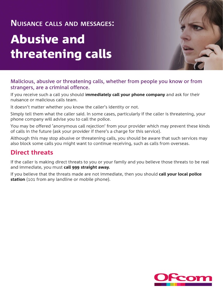 Abusive and Threatening Calls | PDF