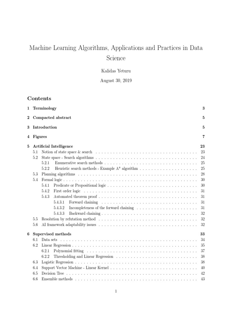 Machine Learning Algorithms Applications and Practices in Data Science ...