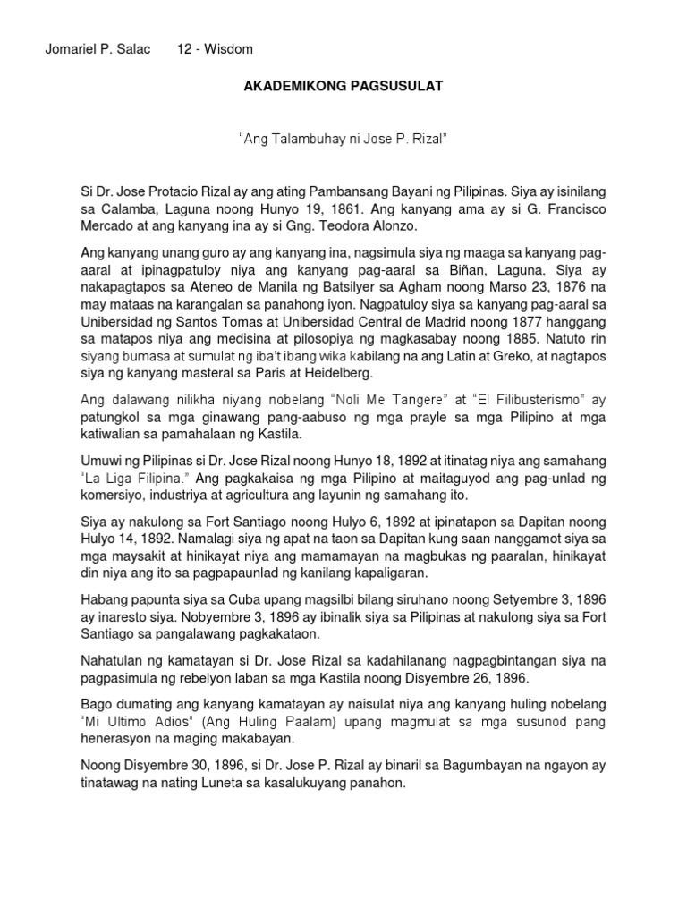 Akademikong Pagsulat | PDF