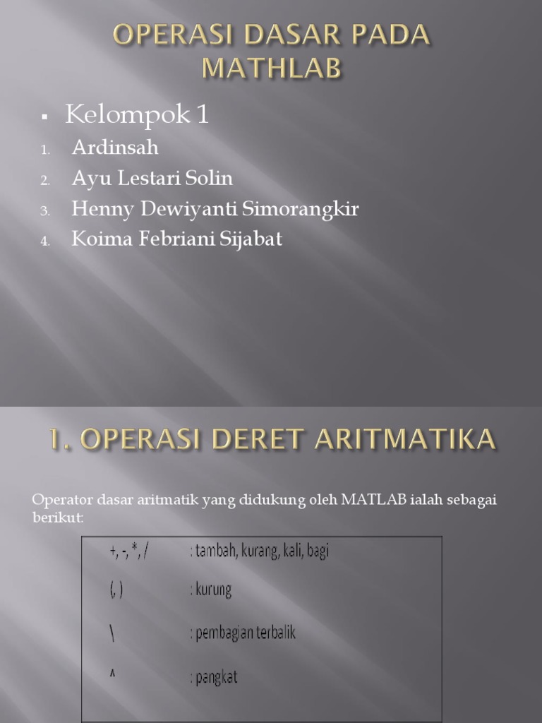 Mathlab Kelompok 1 | PDF