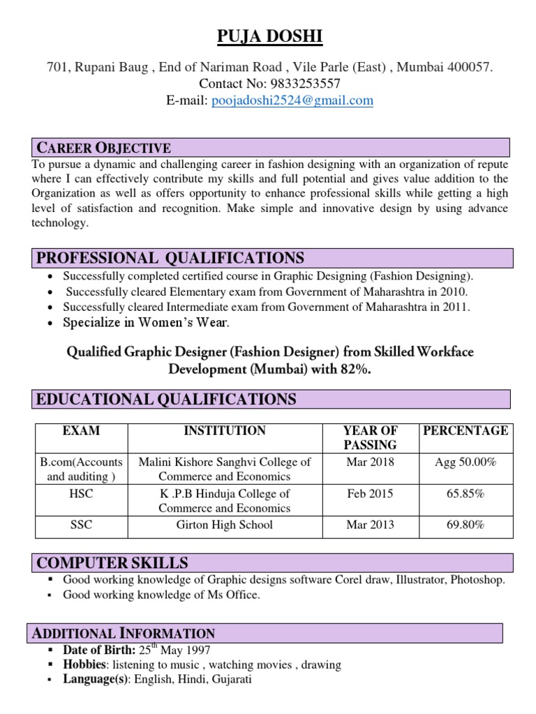 PUJA DOSHI Final CV Completed | PDF