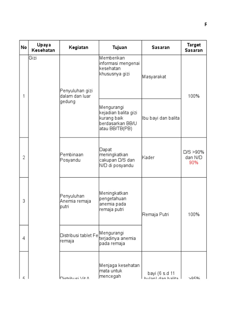 RPK Dan Pdca Gizi | PDF