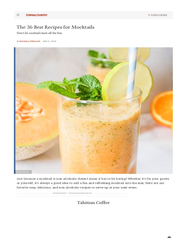 36 Best Mocktail Recipes - Easy Recipes For Non-Alcoholic Mixed Drinks ...