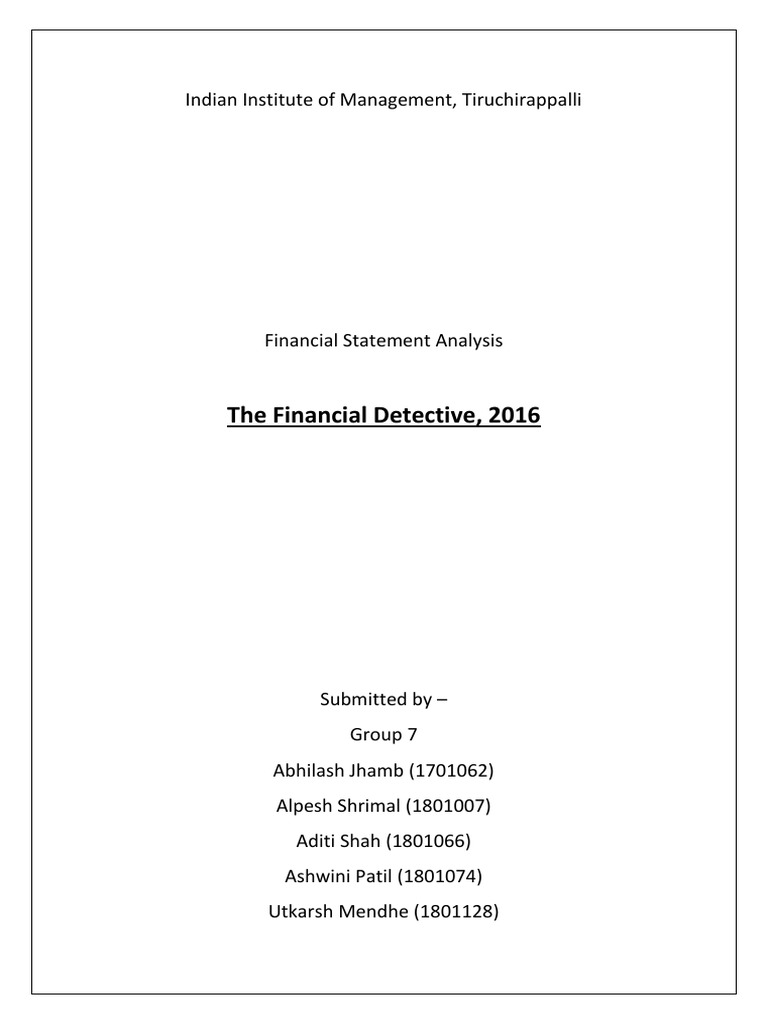 The Financial Detective Case | PDF | Revenue | Inventory