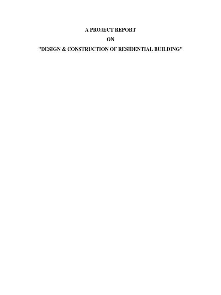 Residential Building Project Report | PDF