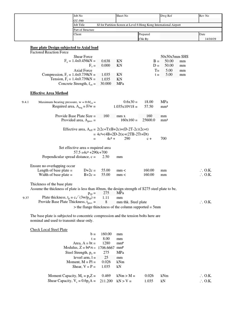 Design Base Plate For I Beam - Bottom Bracket | PDF | Beam (Structure ...