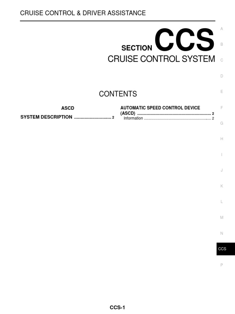 CCS Cruise Control System Overview | PDF | Vehicle Technology | Land ...