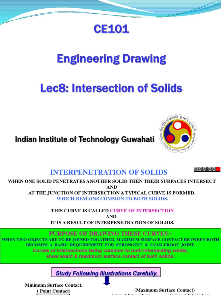 CE101 Lec8 Intersection of Solids | PDF | Geometry | Geometric Shapes