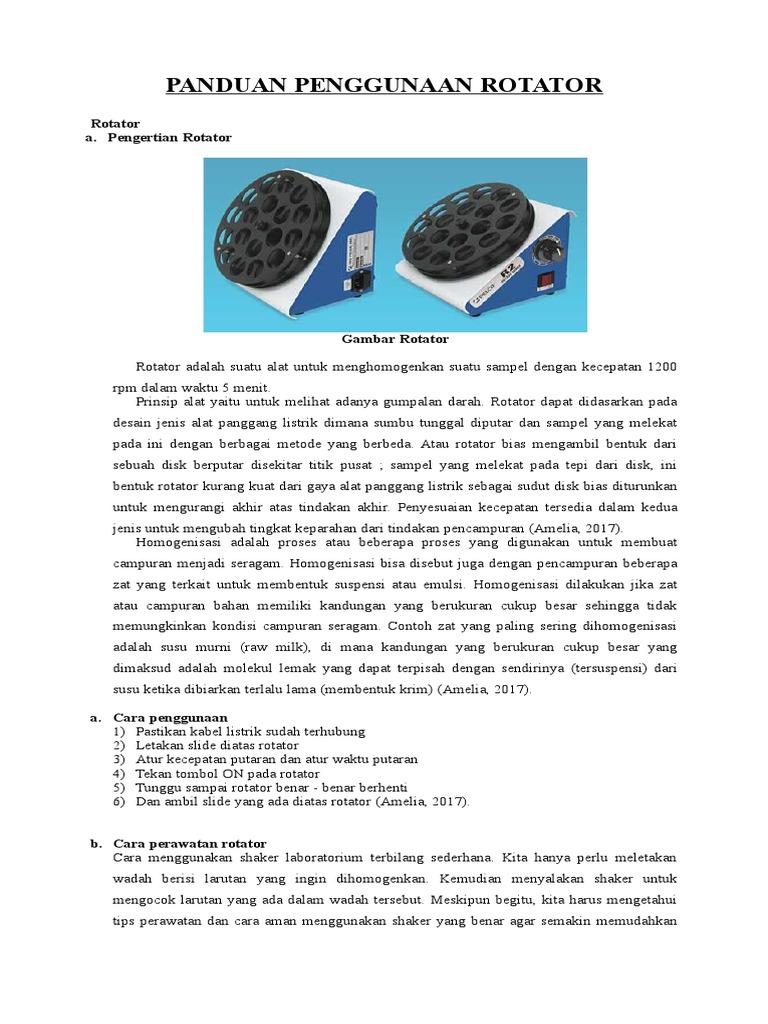 Panduan Penggunaan Rotator Laboratorium | PDF | Kesehatan Holistik