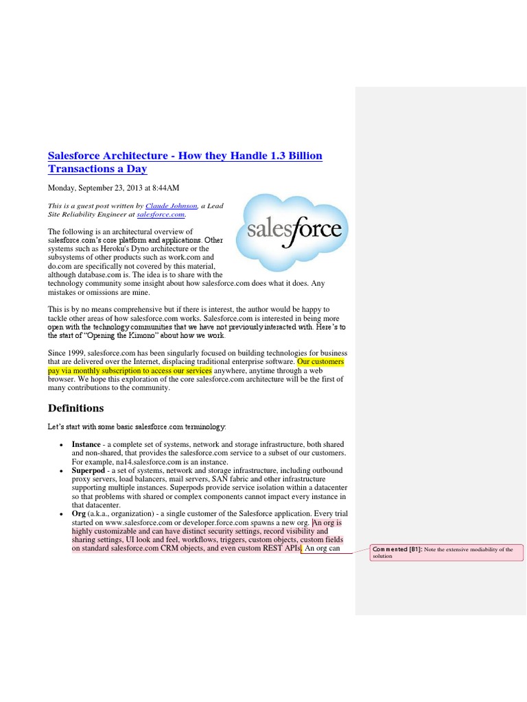 SalesForce Architecture - Case Study | PDF | Load Balancing (Computing) | Salesforce.Com
