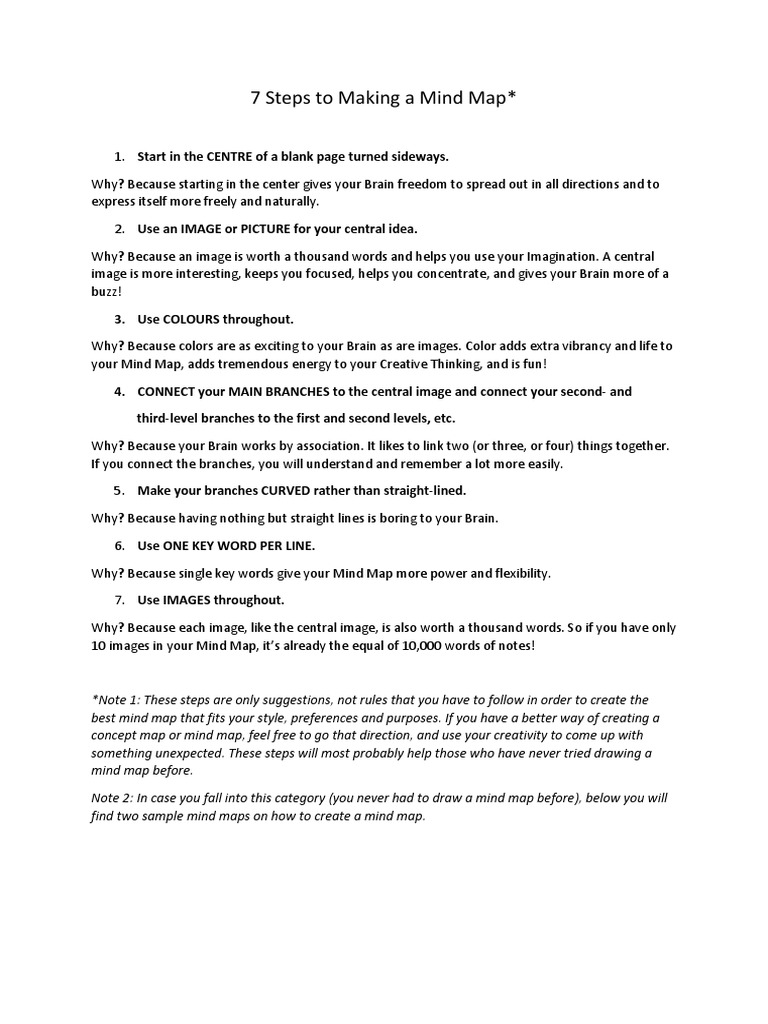 7 Steps To Making A Mind Map | PDF