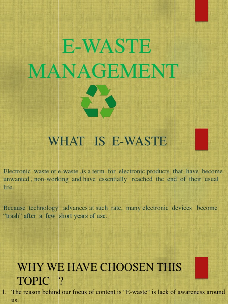 E-Waste Management | PDF | Electronic Waste | Recycling