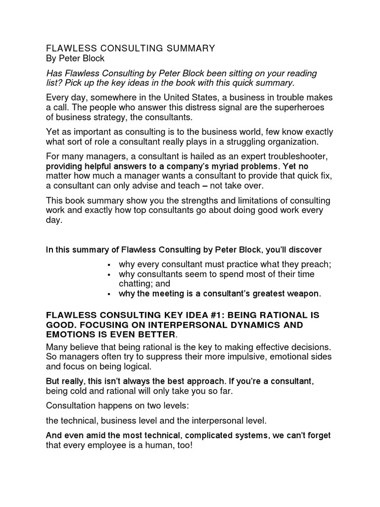 Has Flawless Consulting by Peter Block Been Sitting On Your Reading ...