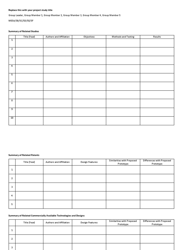 Template For Summaries For RRL | PDF