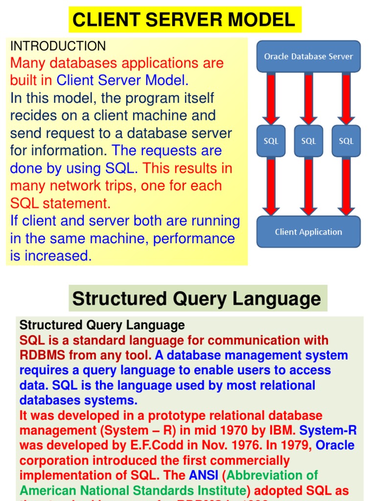 Client Server Model: Many Databases Applications Are Built in | PDF ...