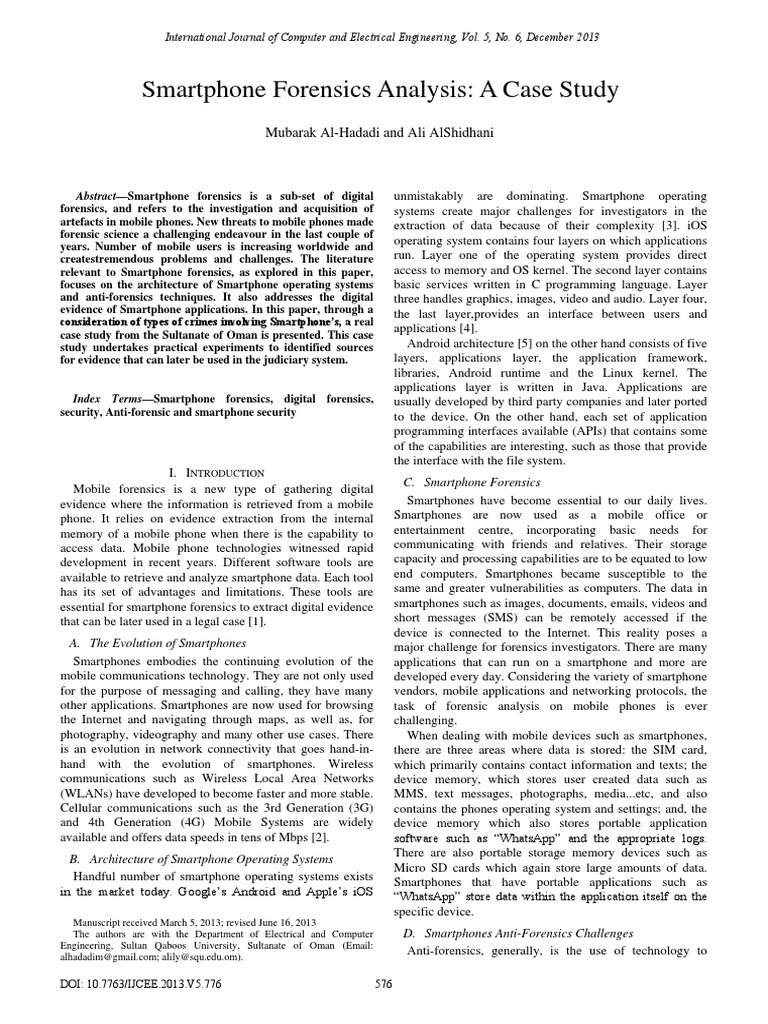 Smartphone Forensics Case Study Analysis | PDF | Mobile Phones ...