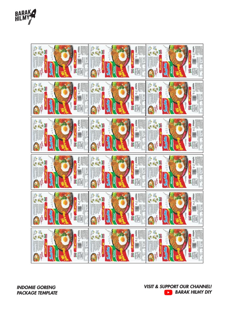 Indomie Goreng Package Template PDF | PDF