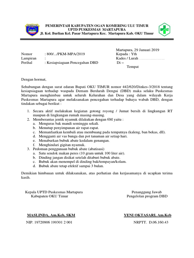 Surat Himbauan DBD | PDF