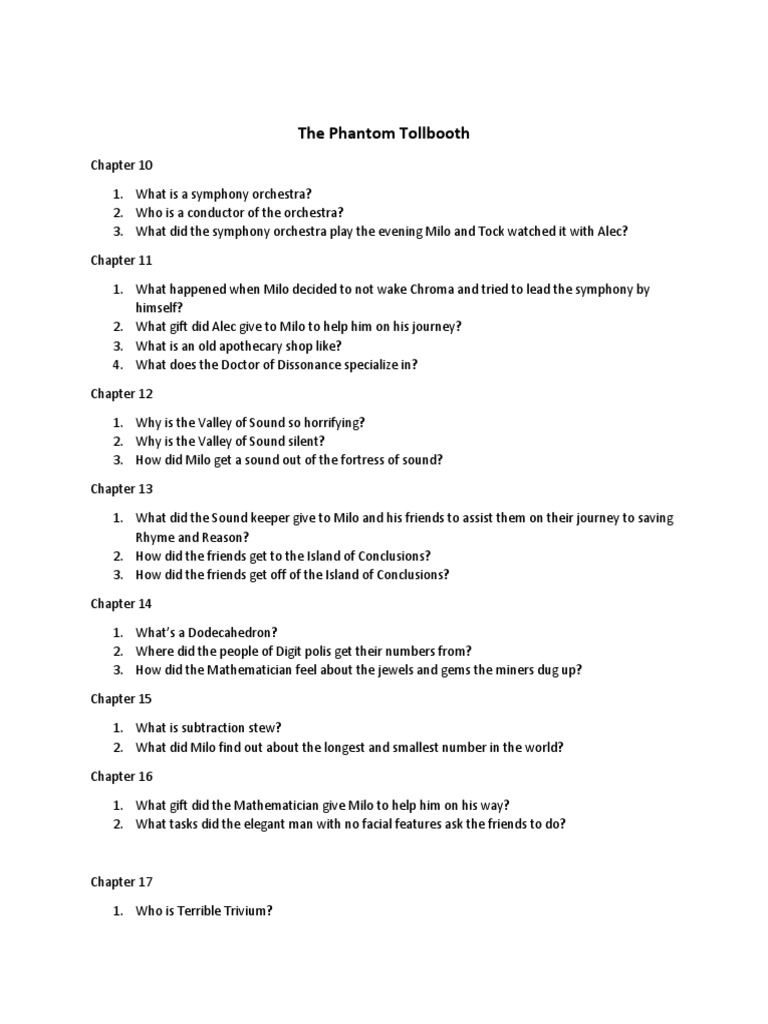 The Phantom Tollbooth | PDF